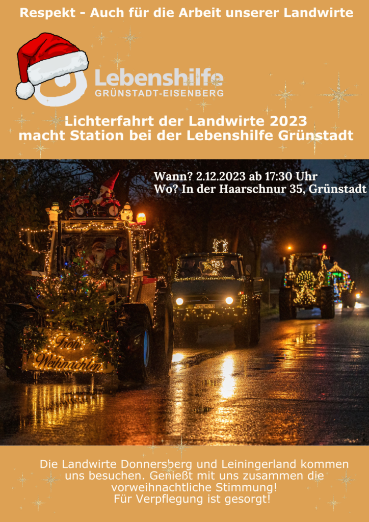 Lichterfahrt der Landwirte am 2.12.2023 - Lebenshilfe Grünstadt-Eisenberg